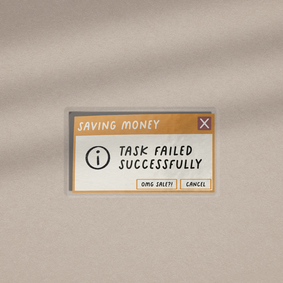 Saving Money PC Error - Transparent Vinyl Sticker – Fullyscripted